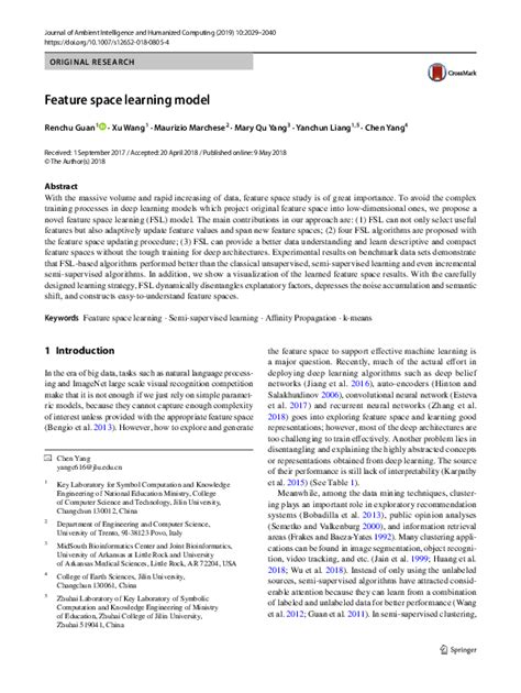 Pdf Feature Space Learning Model Renchu Guan