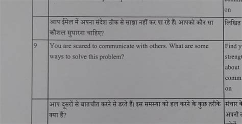 \begin{tabular} { | l | l | l } & \begin{tabular} { l } आप ईमेल में अपन..