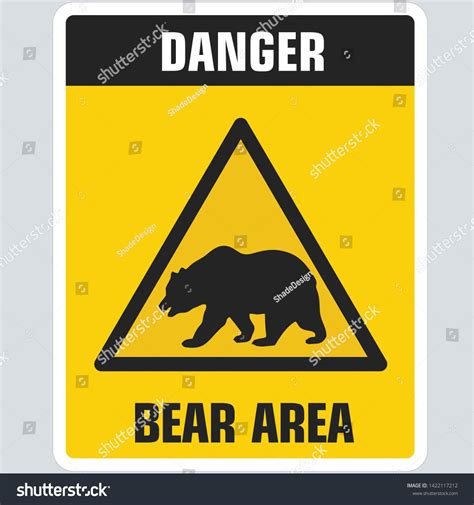 Dangerous Bear Square Sign Vector Icon Sign Yellow Square With A Bear Sign In A Triangle And