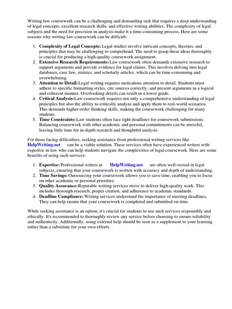 How To Write Law Coursework Pdf Essays Thesis