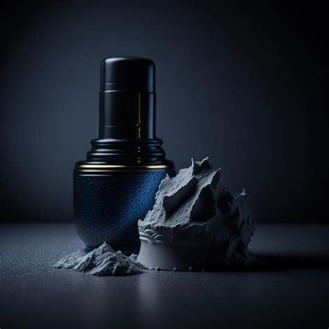 Cosmetic Makeup Product With Silver Details On Dark Background Premium Ai Generated Image
