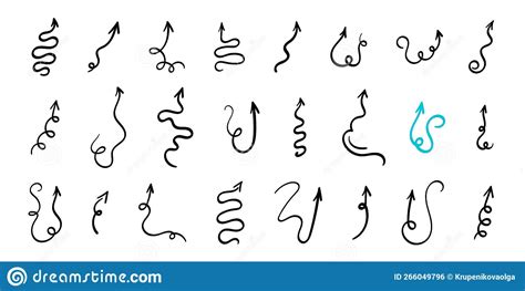 Arrows Up Set Hand Drawn Direction Indicator Elements Simple Doodle Pointers For Interface