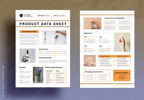 Product Data Sheet Template Layout Stock Template Adobe Stock