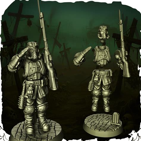 Papal State Line Infantry Trench Crusade 32mm Figure Printallica