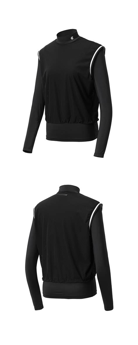 클리브랜드 골프웨어 여성 매쉬조끼 레이어드형 Uv차단 썬가드 긴팔 골프 티셔츠cgwts32648bk