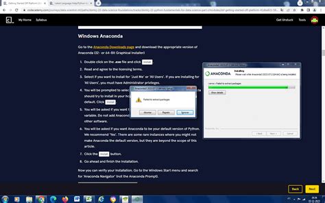 Problem Downloading Anaconda Data Science Codecademy Forums