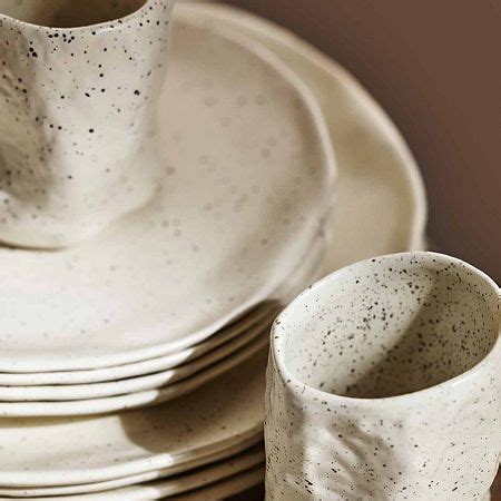 Stone By Mercer Project Atik 16 Pc Stoneware Dinnerware Set Blb1362