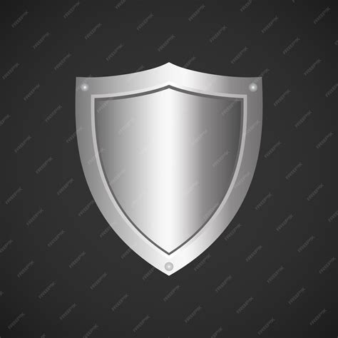 Premium Vector Metal Shield Badge Vector In Black Background