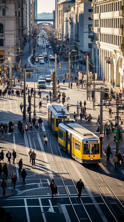 Free Urban Tram Scene Image City Urban Tram Download At Stockcake