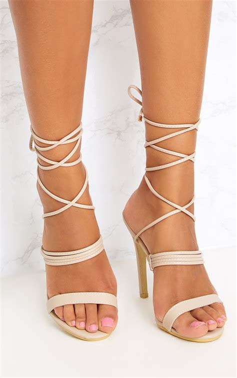 Fascinating Lace Up Nude Heels Photos De Haus Blog