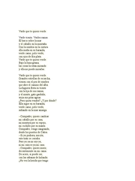 Comentario De Texto Romance Sonámbulo Pdf Federico García Lorca