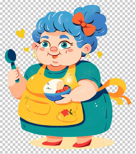 Chubby Mother Grandmother Cooking With Love Png Clipart Chubby