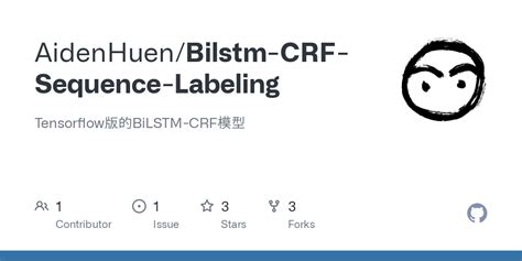 Github Aidenhuenbilstm Crf Sequence Labeling Tensorflow版的bilstm Crf模型