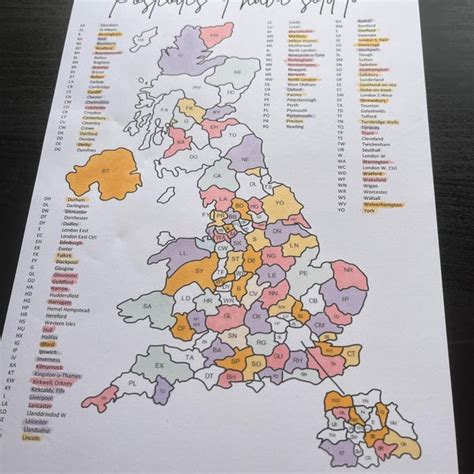 Printable Postcode Map Downloadable Postcode Map Watermark Is Removed Etsy
