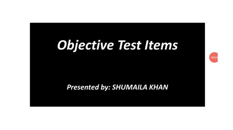 Objective Type Test Items Youtube