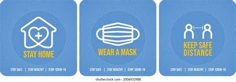 Stay Home Wear Mask Keep Safe Stock Vector Royalty Free 2006932988