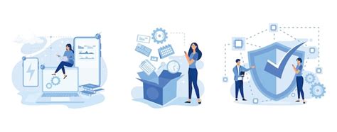 Premium Vector Application Service Abstract Concept Vector Illustration Set Saas Technology