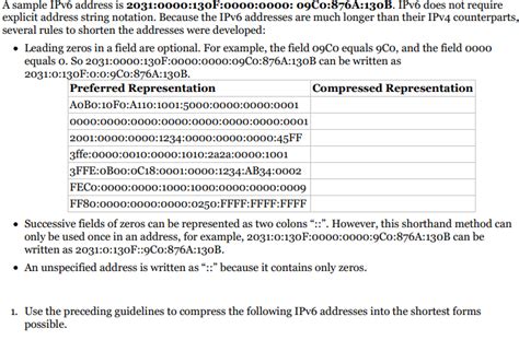Solved A Sample Ipv6 Address Is 2031 00oo 130f 0ooo 0ooo