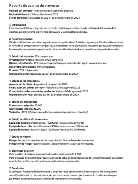 Qué Es Un Reporte De Proyecto Ejemplo Y Cómo Se Hace