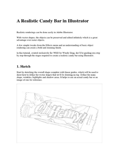 Realistic Candy Bar Drawing Guide Pdf Adobe Illustrator Graphics