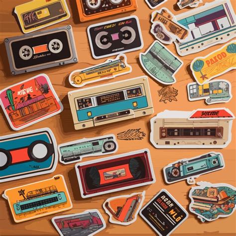 Premium Vector Retro Inspired Music Themed Sticker Collection