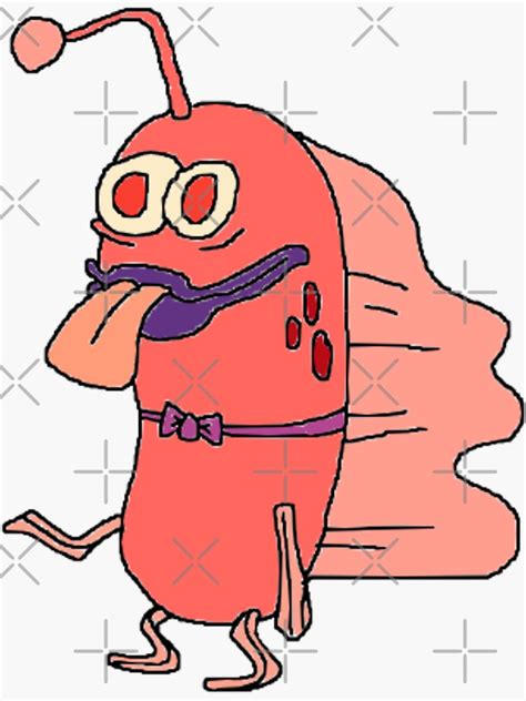 Badly Drawn Angler Fish Spongebob Sticker For Sale By Wormyart