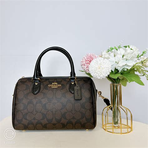 Coach Rowan Satchel Signature Canvas Handbag Crossbody Purse In Brown