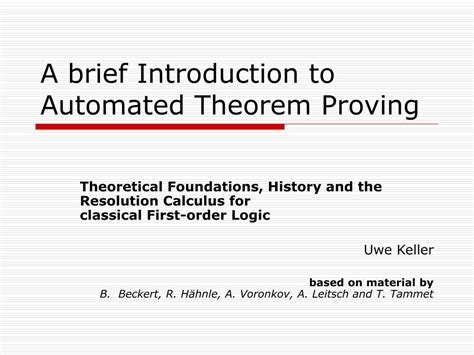 Ppt A Brief Introduction To Automated Theorem Proving Powerpoint