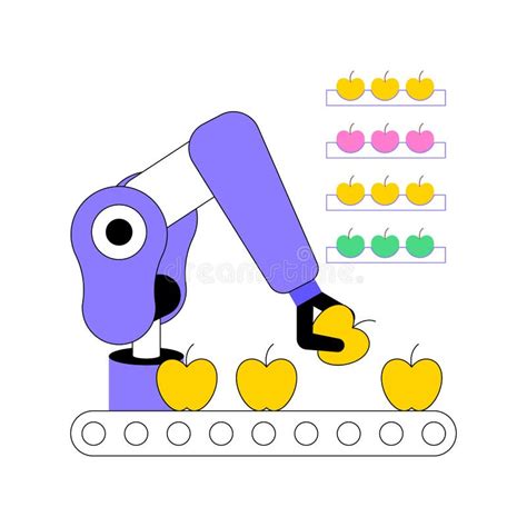 Sorting And Packing Robots Isolated Cartoon Vector Illustrations Stock