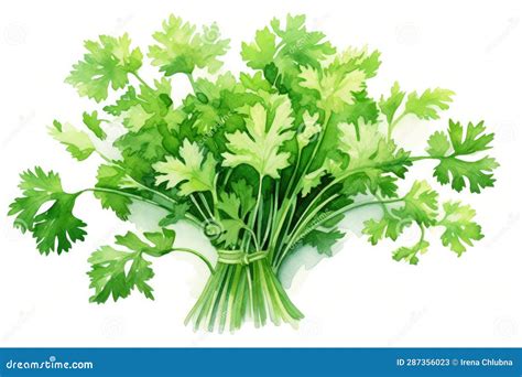 Illustration Of Parsley Leaf Close Up Stock Illustration Illustration