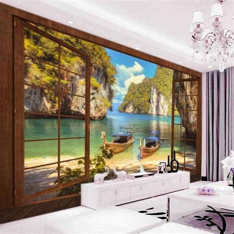Wallpaper Custom Wallpaper 3d Wallpaper Dinding Pemandangan Pemandangan Wallpaper Dinding 3d