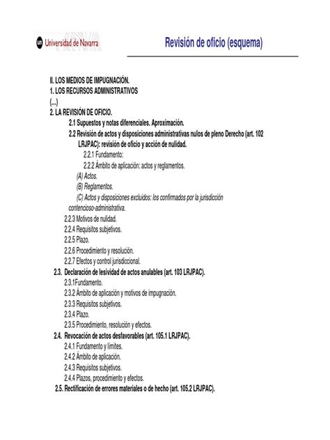 Esquema De Revision De Oficio De Actos Administrativos Nulo Ley Jurisdicción