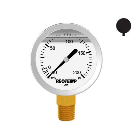 Compound Gauge 30 Inhg0200 Psi Bottom Mount Brass Internals