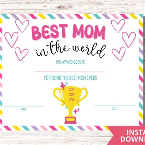 Best Mom Award Etsy