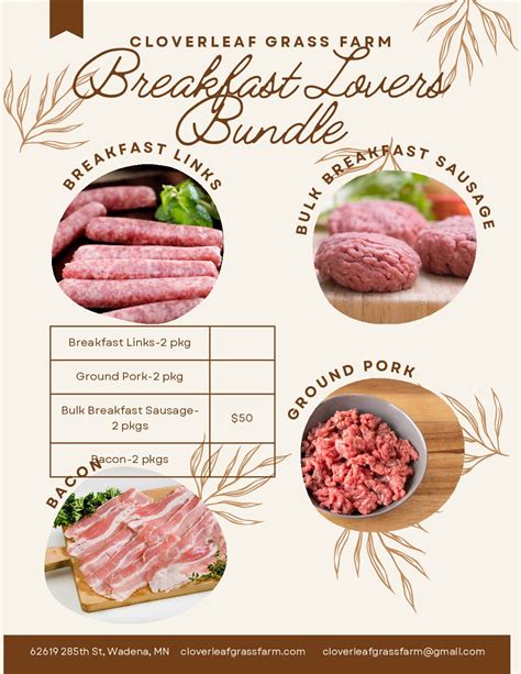 Pork Breakfast Lovers Bundle Cloverleaf Grass Farm