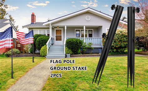 Vanroug 2pcs Flag Spike Ground Stake For Flag Pole