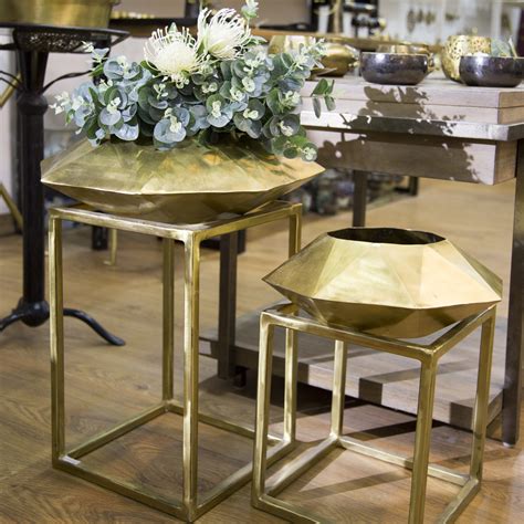 Handmade Brass Diamond Vaseplanter Tonkin Craft Handicraft Brass