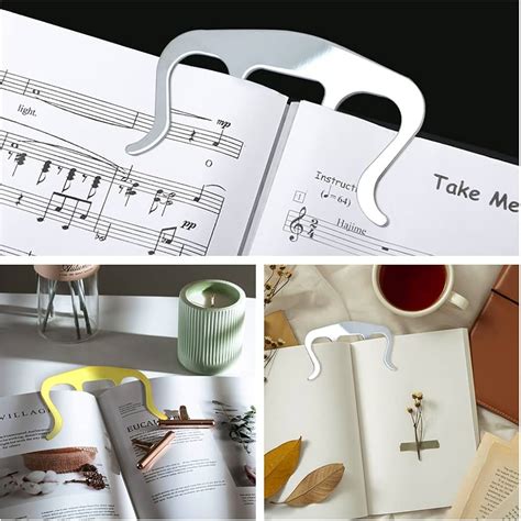Piano Ts 4 Pack Metal Music Book Clips Stainless Steel Page