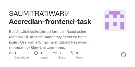GitHub SAUMITRATIWARI Accredian Frontend Task Build Stylish Login Signup Forms In React Using