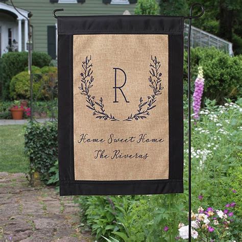 Farmhouse Floral Personalized Burlap Garden Flag