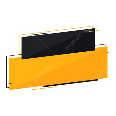 Black And Yellow Empty Shape Banner Vector Empty Banners Shape Png