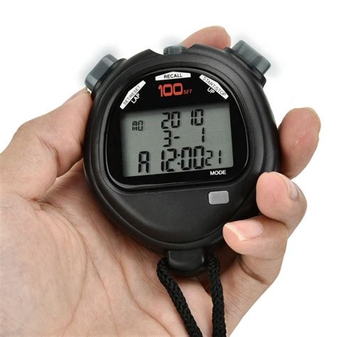 Black Electronic Timer Alarm System Chronograph Di Grandado
