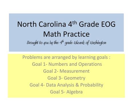 Eog Math Practice Goal 1 Ppt
