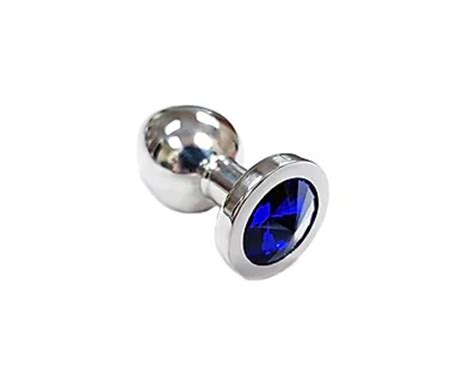 Stainless Butt Plug Small With Blue