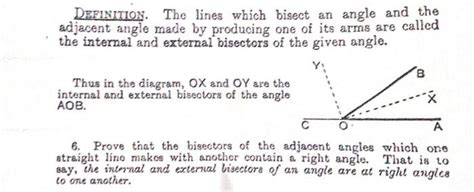 Solved Definition The Lines Which Bisect An Angle And The
