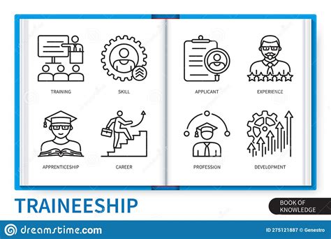 Apprenticeship Infographics Linear Elements Set Royalty Free Stock