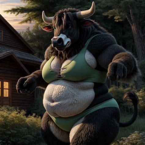 Anthropomorphic Cow Medium Maned Hair Thick Body Soft Body Seaart Ai