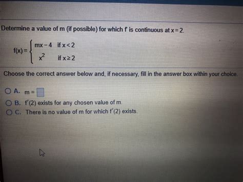 Solved Determine A Value Of M If Possible For Which F Is Chegg Com