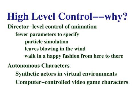 High Level Control Lecture Slides Cs 7496 Docsity