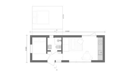 Attefallshus Planlösning Sovrum Slim Extrahuset